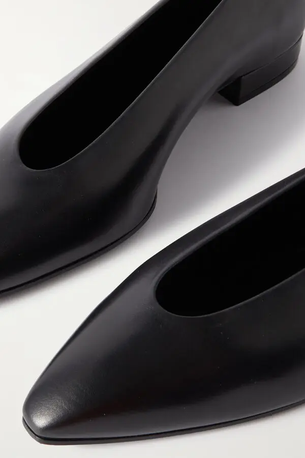 Loro Piana Rebecca Leather Flats - Black