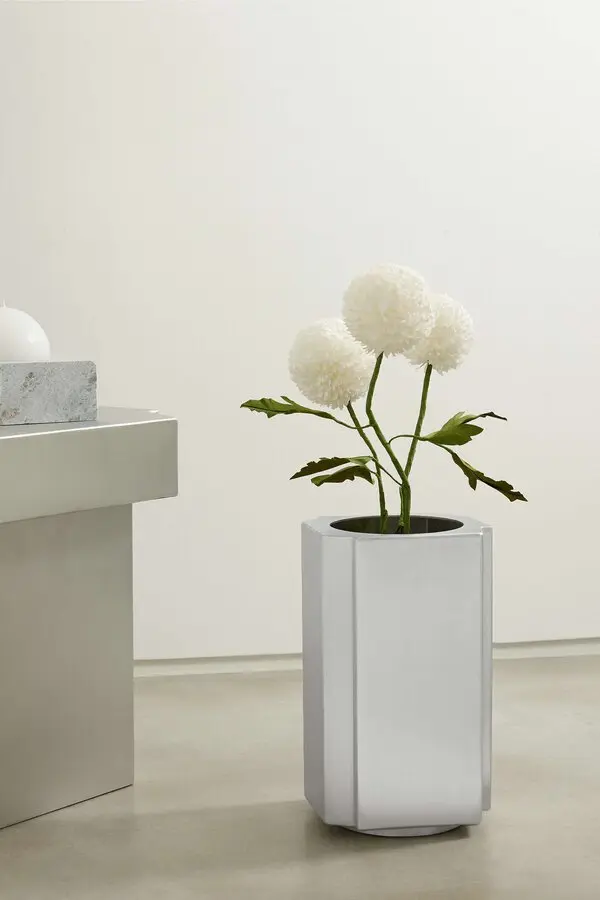 LOUISE ROE Funki Small Brushed Aluminium Pot