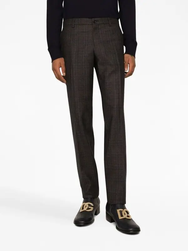 Dolce & Gabbana Check-pattern Wool Trousers