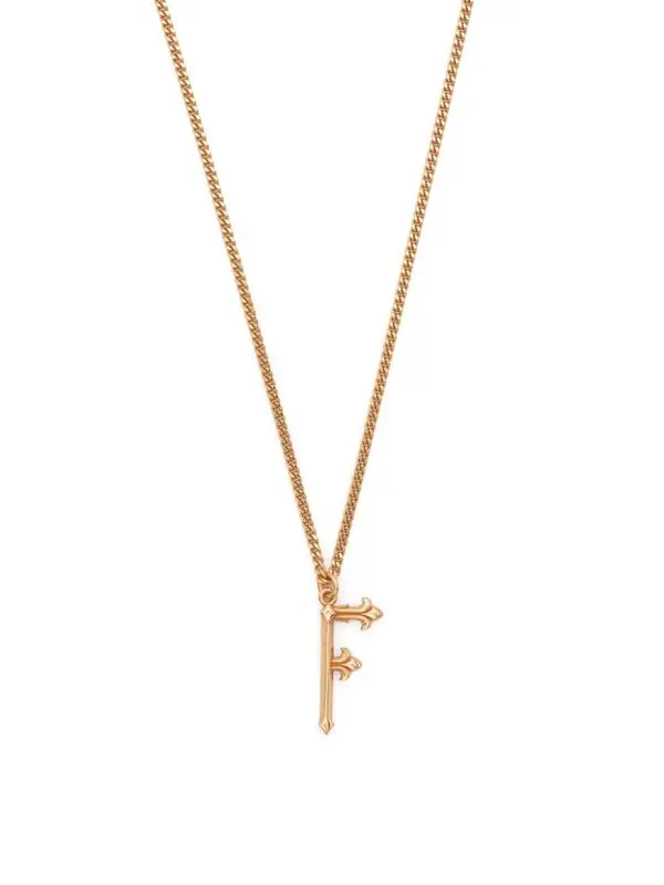 Emanuele Bicocchi Letter Pendant Chain Necklace - Gold
