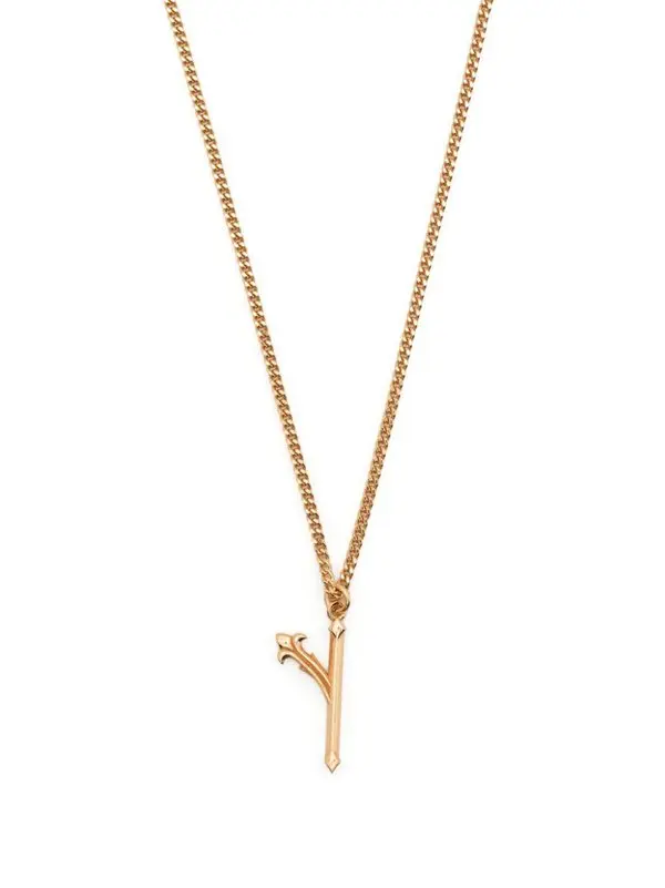 Emanuele Bicocchi Y Letter Pendant Chain Necklace - Gold