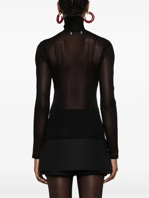 Nina Ricci Semi-sheer High-neck Knit Top