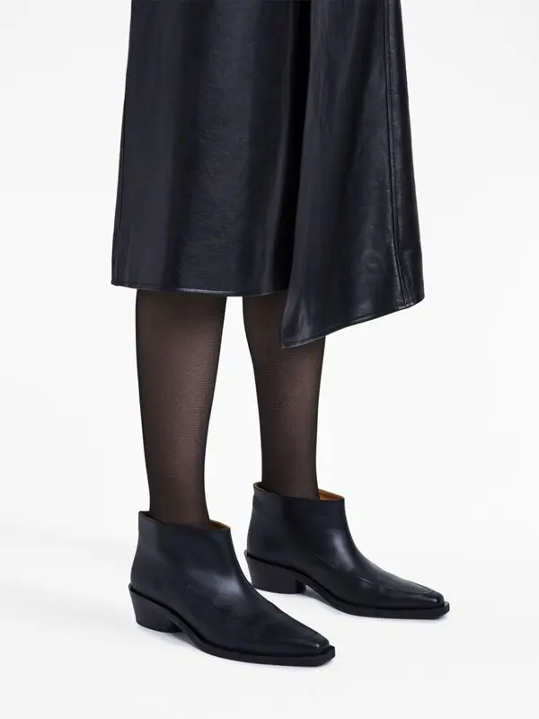 Proenza Schouler Bronco Leather Ankle Boots - Black
