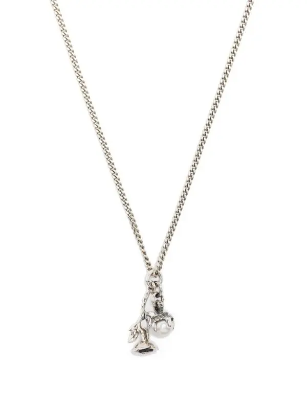 Emanuele Bicocchi Wild Rose Pendant Necklace - Silver