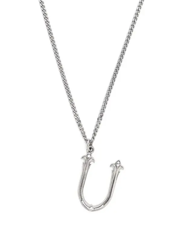 Emanuele Bicocchi Alphabet Pendant Necklace - Silver