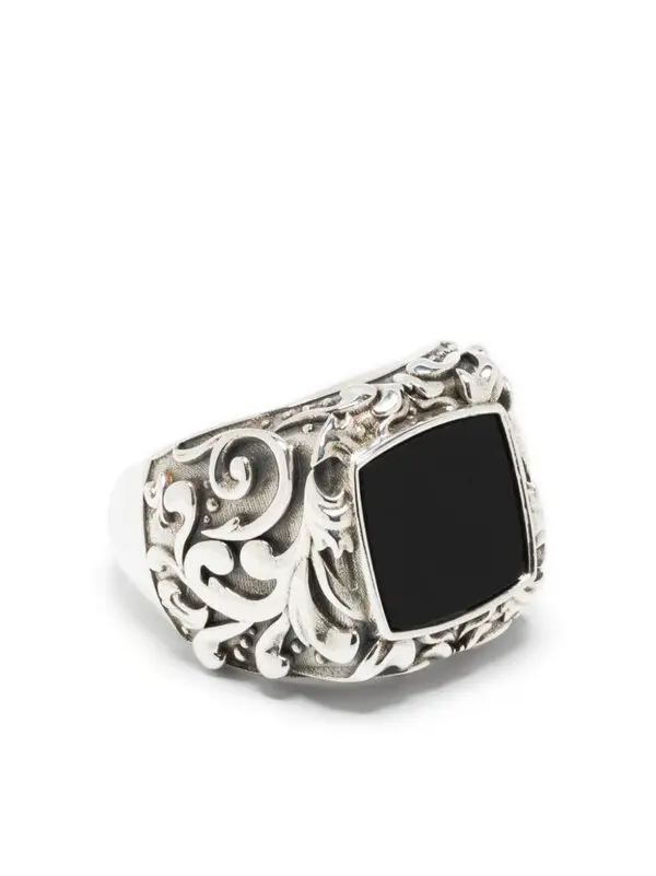 Emanuele Bicocchi Arabesque Stone Ring - Silver