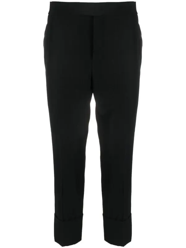 SAPIO Cropped Straight-leg Trousers - Black