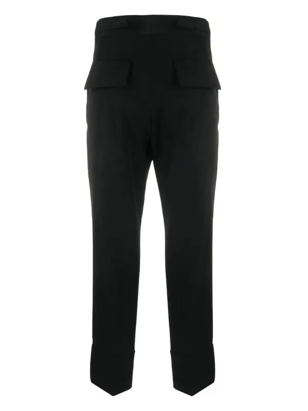 SAPIO Cropped Straight-leg Trousers - Black
