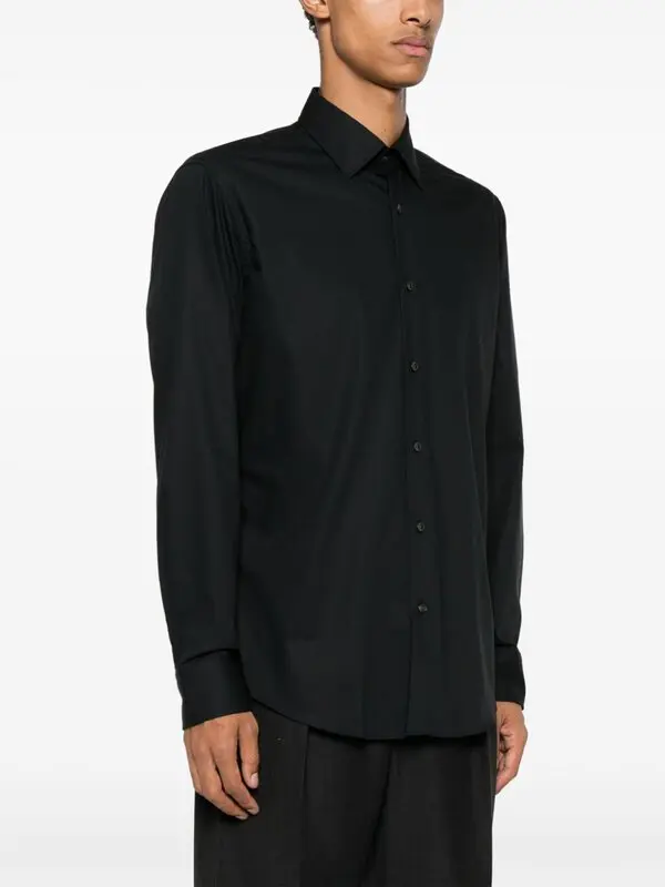 BOSS Classic-collar Poplin Shirt - Black