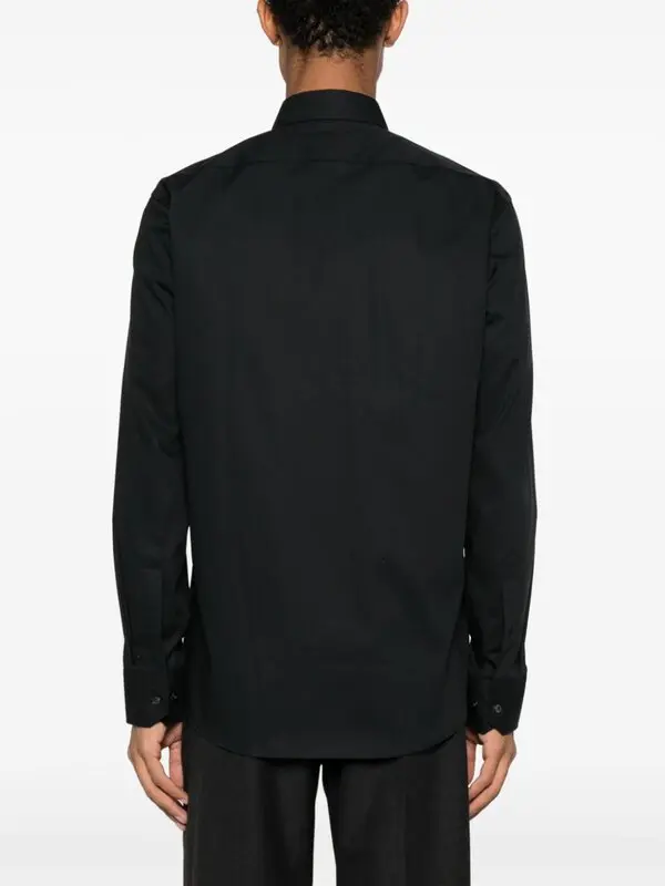 BOSS Classic-collar Poplin Shirt - Black