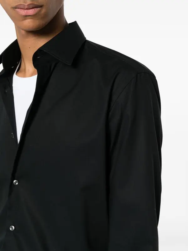 BOSS Classic-collar Poplin Shirt - Black