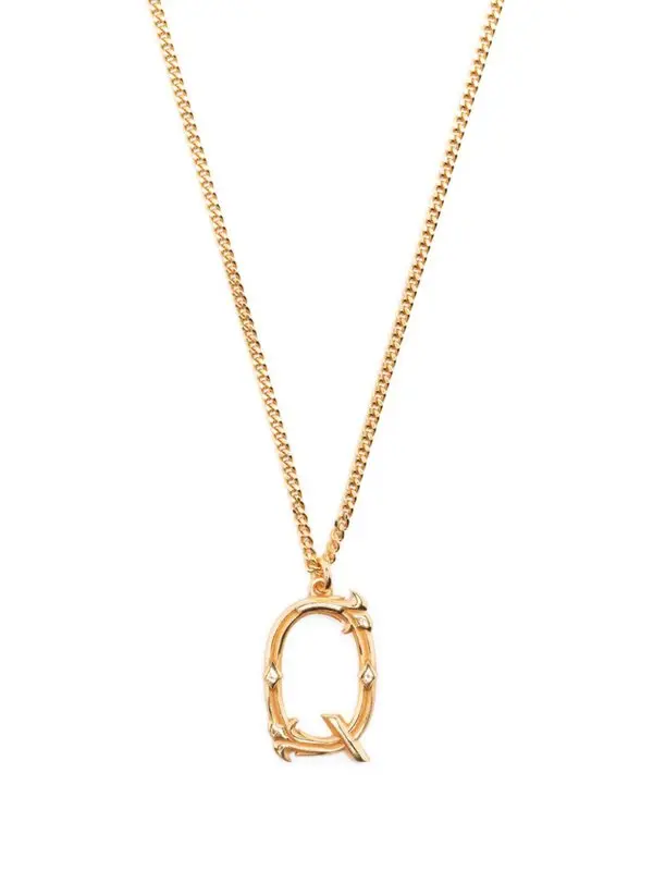 Emanuele Bicocchi Q Letter Pendant Necklace - Gold