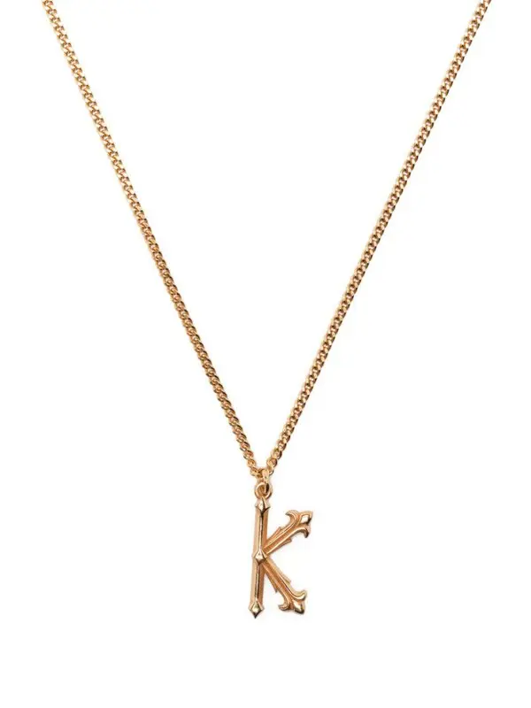 Emanuele Bicocchi K Letter Pendant Necklace - Gold