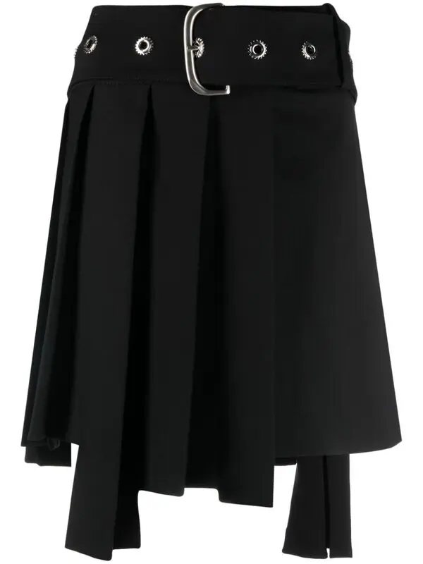 Off-White Belted Pleated Miniskirt