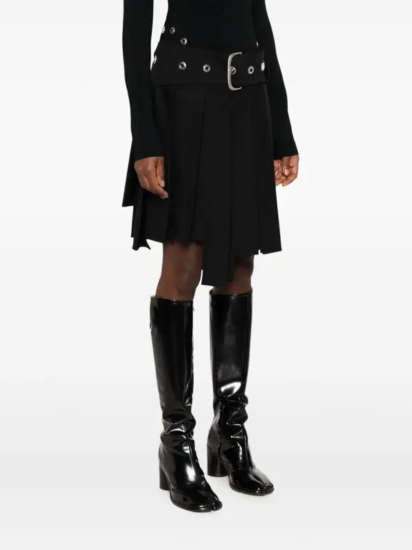Off-White Belted Pleated Miniskirt