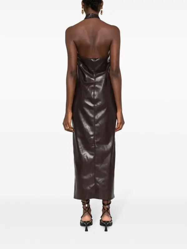 Nanushka Halterneck Faux-leather Maxi Dress