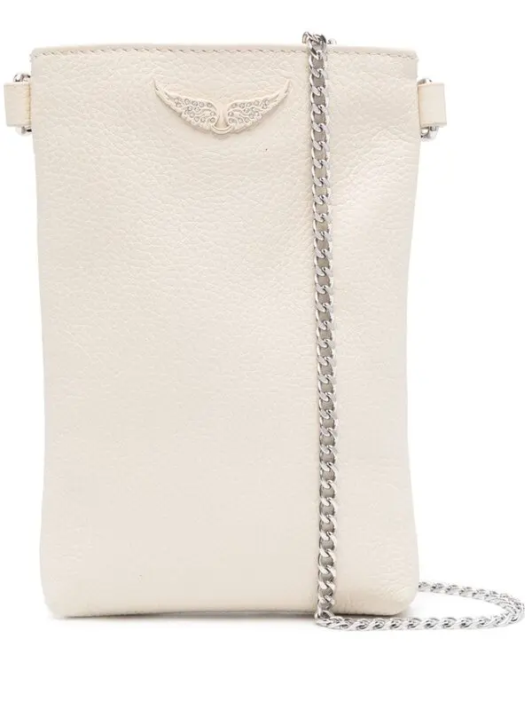 Zadig&Voltaire Rock Leather Phone Pouch - Neutrals