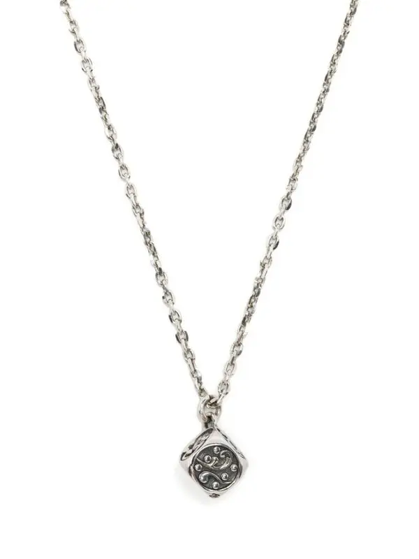 Emanuele Bicocchi Arabesque Dice Pendant Necklace - Silver