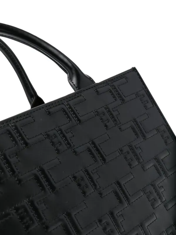 Elisabetta Franchi Bold Monogram Shopper Bag - Black