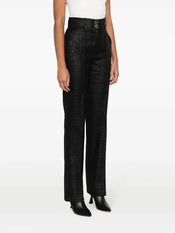 Elisabetta Franchi Crepe-texture High-waist Trousers