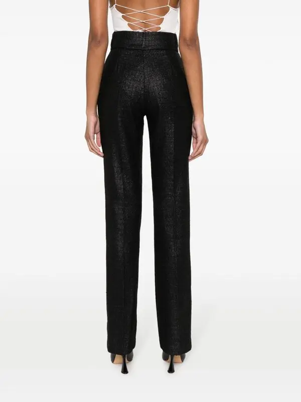Elisabetta Franchi Crepe-texture High-waist Trousers