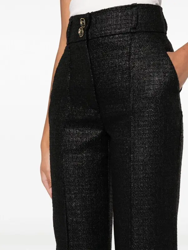 Elisabetta Franchi Crepe-texture High-waist Trousers