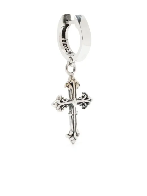 Emanuele Bicocchi Cross Pendant Single Earring - Silver