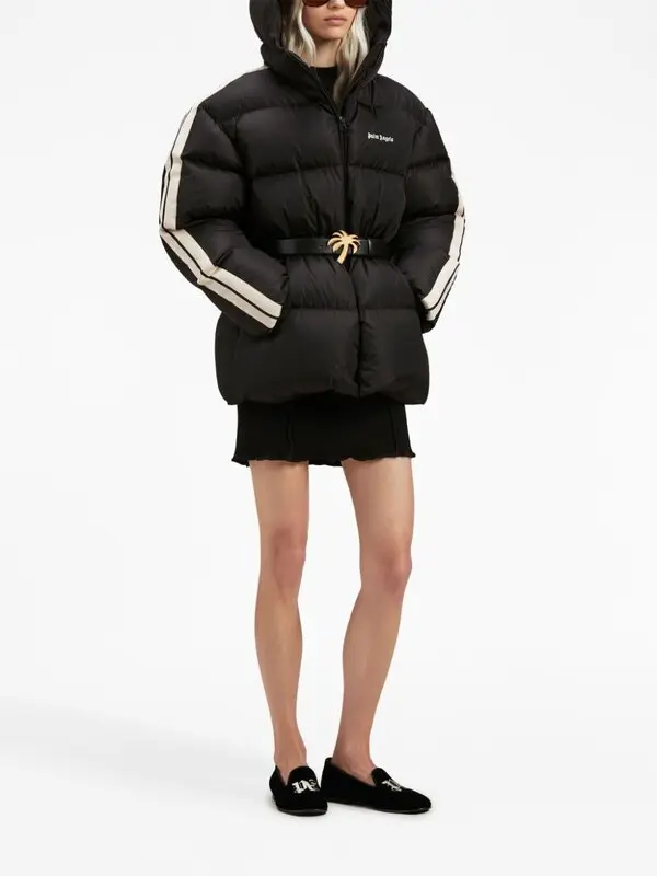 Palm Angels Logo-print Belted Down Jacket