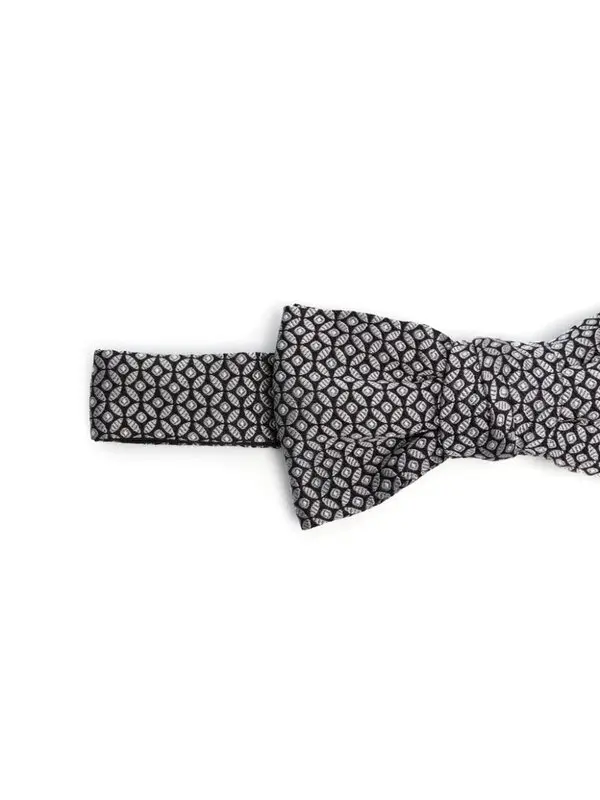 LANVIN Patterned Jacquard Silk Bow Tie - Black