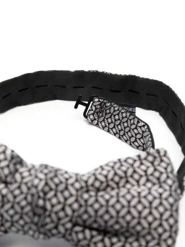 LANVIN Patterned Jacquard Silk Bow Tie - Black