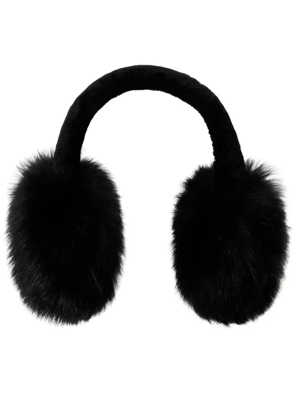Burberry Tonal Shearling Earmuffs - Black
