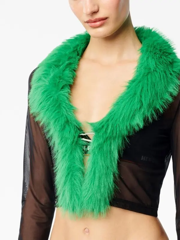 Heron Preston Faux-fur Trim Cardigan