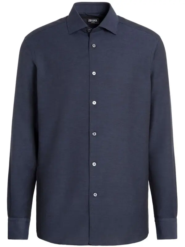 Zegna Cashco Cotton-blend Shirt - Blue