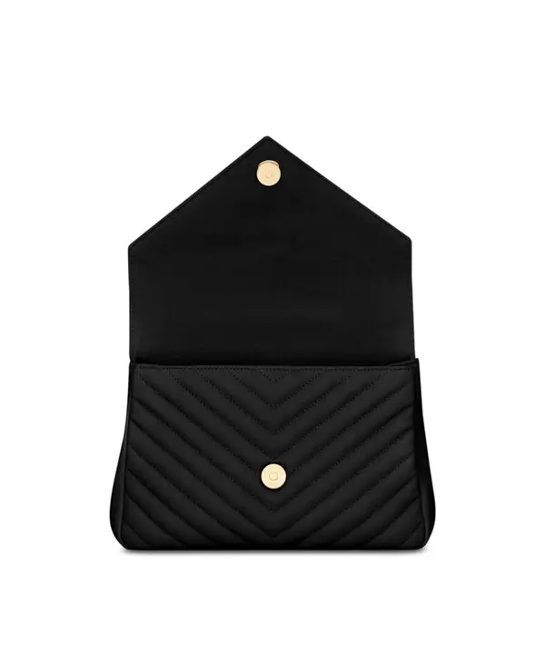 Saint Laurent College Quilted Leather Bag - Black/gold