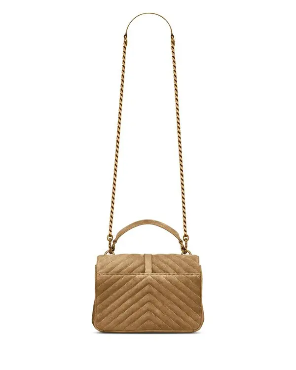 Saint Laurent College Bag In Quilted Leather - Golden Leaf