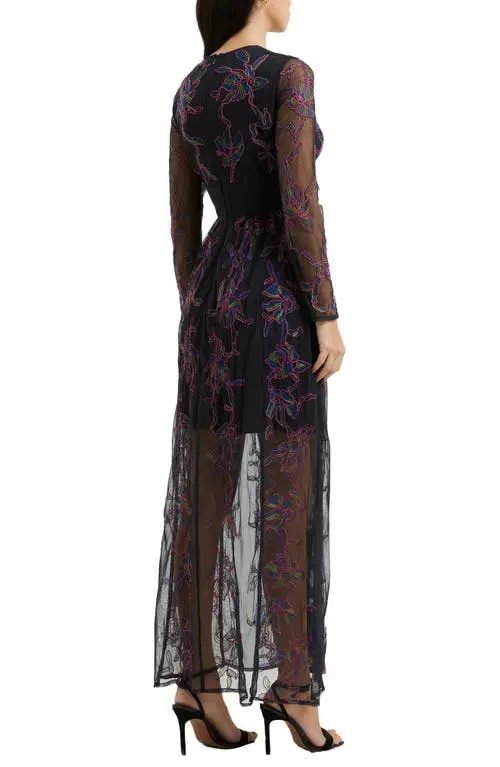 strapless open back dress FW'24: Lace Overlay Dress in Purple Nightshade (Pre-Order) main image 1