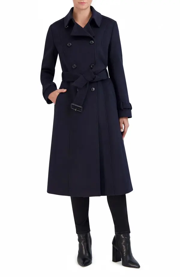 Cole Haan Slick Belted Double Breasted Trench Coat