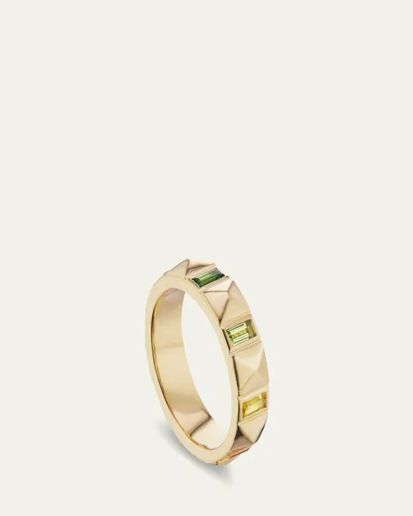 Harwell Godfrey 18k Yellow Gold Pyramid Baguette Band - Rainbow