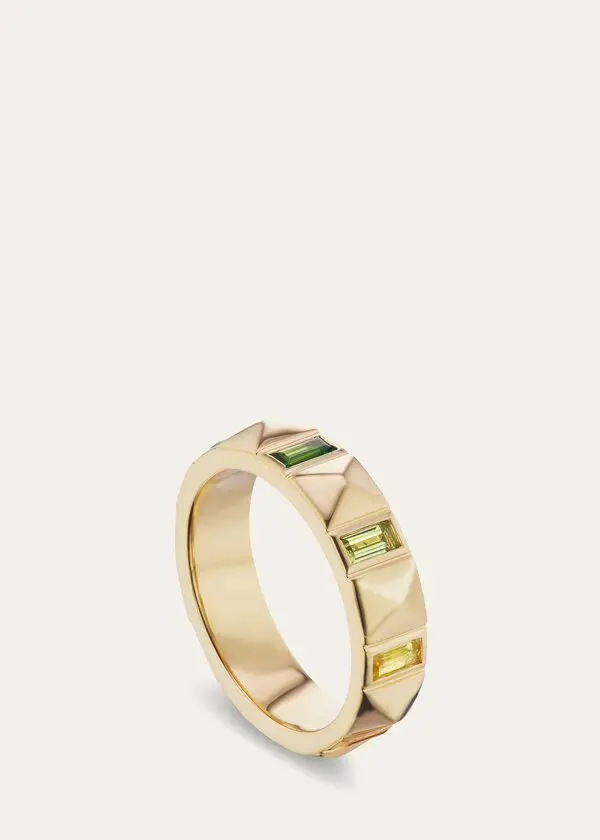 Harwell Godfrey 18k Yellow Gold Pyramid Baguette Band - Rainbow