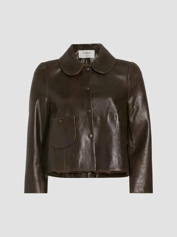 Ba&sh Milos Pleated Leather Jacket