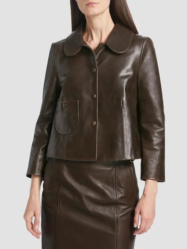 Ba&sh Milos Pleated Leather Jacket