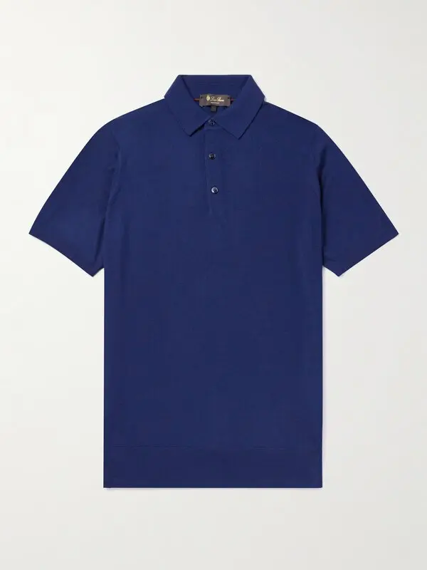 Loro Piana Wish® Wool Polo Shirt - Blue