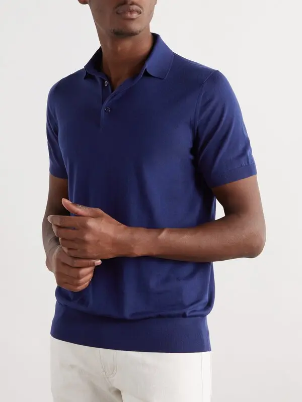Loro Piana Wish® Wool Polo Shirt - Blue