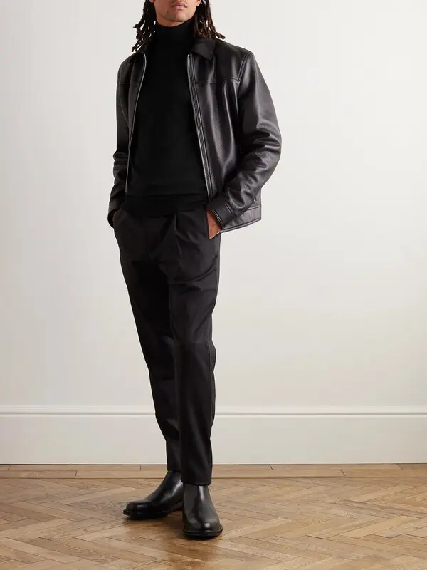 Mr P. Slim-fit Merino Wool Rollneck Sweater - Black