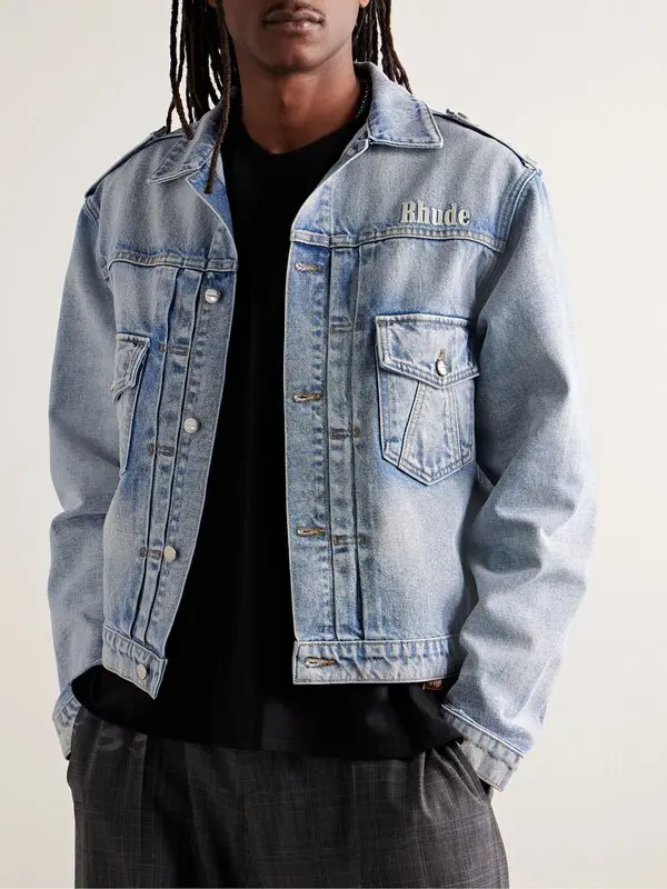 Rhude Lamborghini Embroidered Denim Jacket