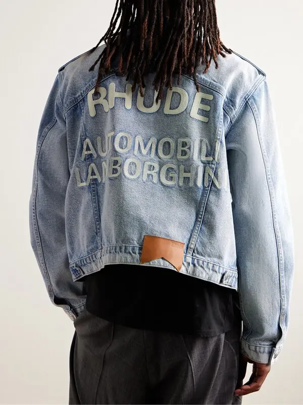 Rhude Lamborghini Embroidered Denim Jacket