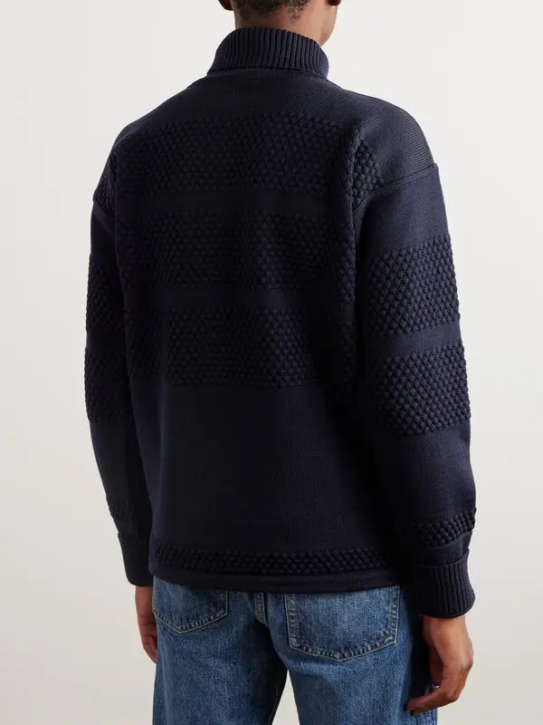 S.N.S. HERNING Textured Virgin Wool Rollneck Sweater