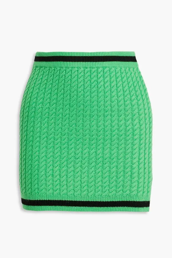 Alice + Olivia Cable-knit Wool-blend Mini Skirt