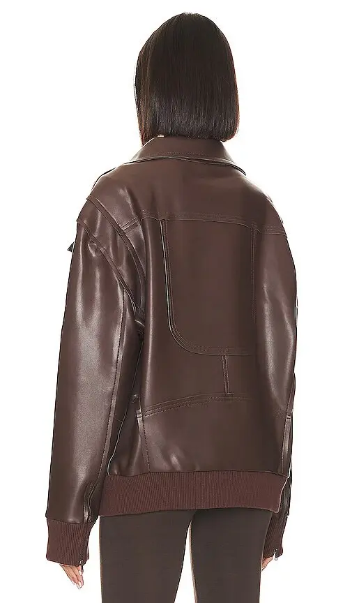 Norma Kamali Oversized Moto Jacket - Chocolate
