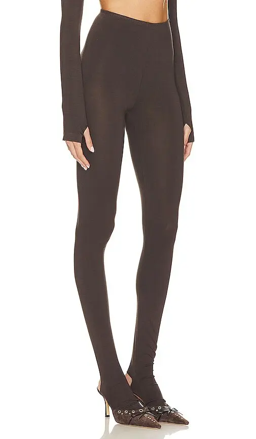 Norma Kamali Legging With Footie - Chocolate